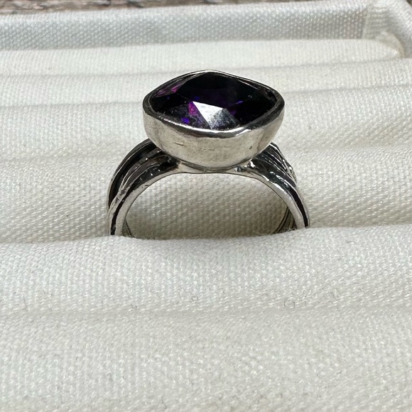 Silpada | Jewelry | Silpada 925 Sterling Silver Gladiator Glam Purple Cubic Ring 758 | Poshmark